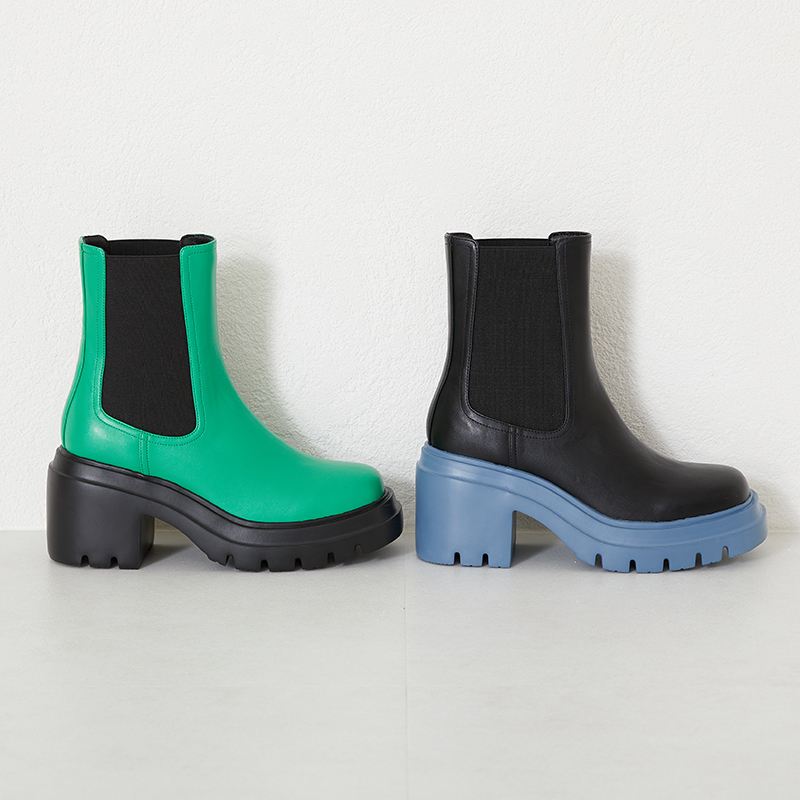 Bicolor Platform Chelsea Boots