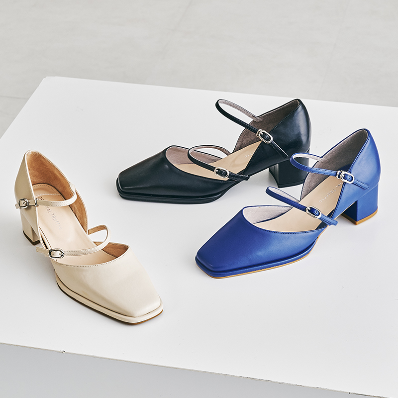 Double Strap Heel Pumps